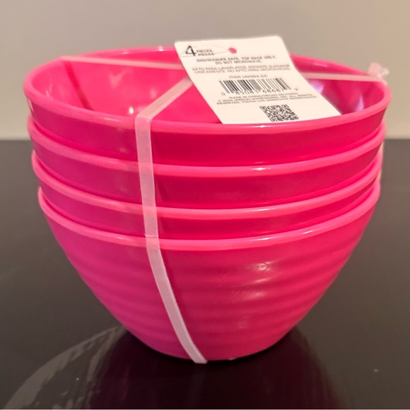 Dining | 4 Pack Pink Bowls For Pink Themed Pink Party Barbie Party ...